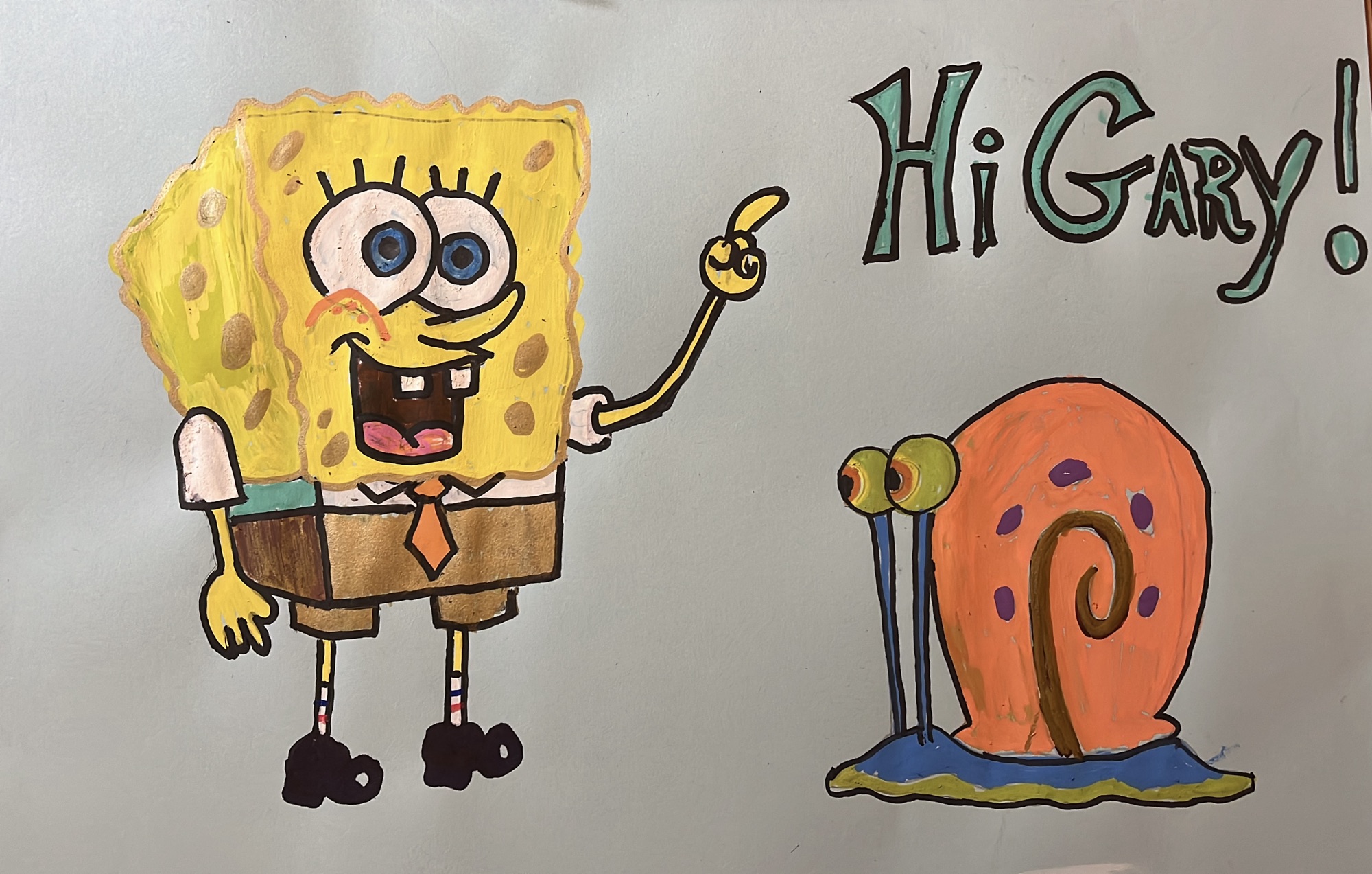 Spongebob and Gary – Wendy Parker's Art Gallery
